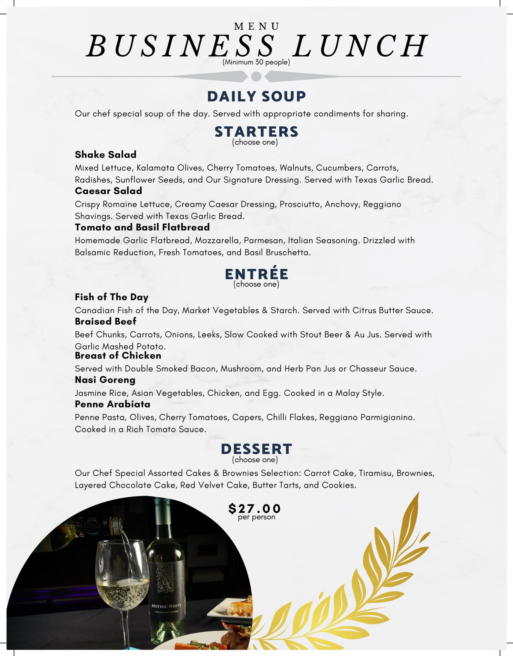 Catering Menu - Medicine Hat Banquets